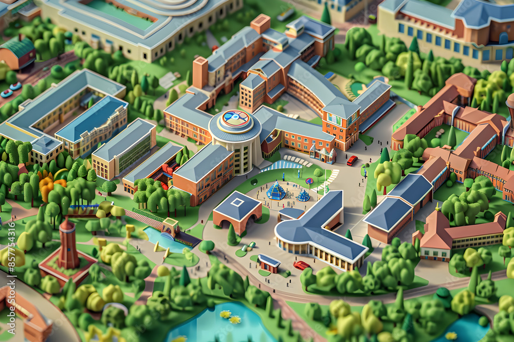 Comprehensive and Detailed University Campus Map Highlighting Important ...