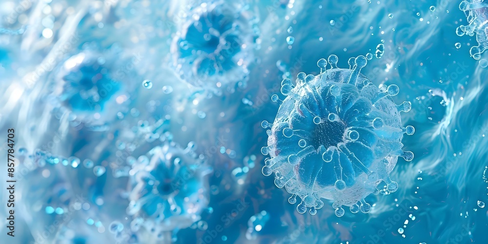 Closeup image of Archaea cell division in extreme saline conditions ...