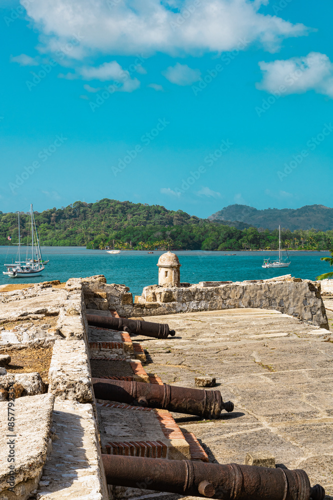 Portobelo, Colón, Panama, fuerte, ruinas, fortificaciones, bateria de ...