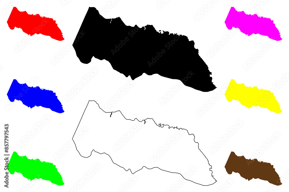 Vetor de Portland Parish (Parishes of Jamaica, Surrey County) map ...