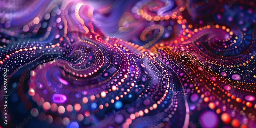 Dreamtime story depicted in Australian Aboriginal dot painting style of ...