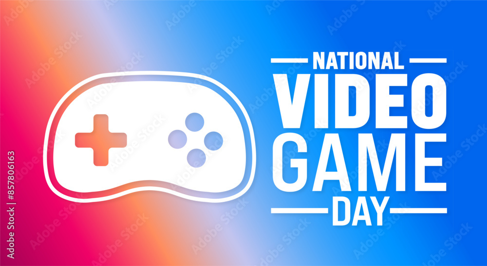 National Video Game Day background template. Holiday concept. Use a ...