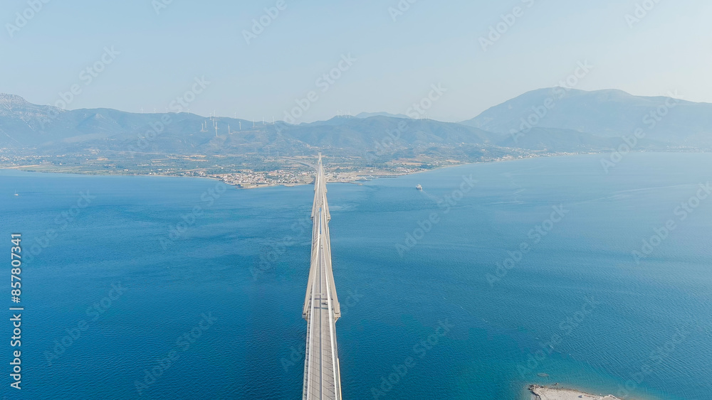 Patras, Greece. The Rio-Antirrio Bridge. Officially the Charilaos ...