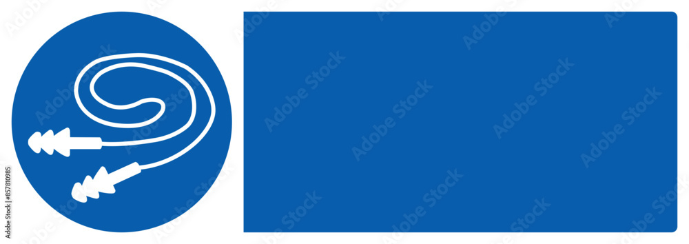 ISO mandatory safety signs wear ear plug your custom message here ...