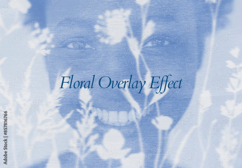 Floral Overlay PSD Filter Effect With Generative AI Stock Template ...