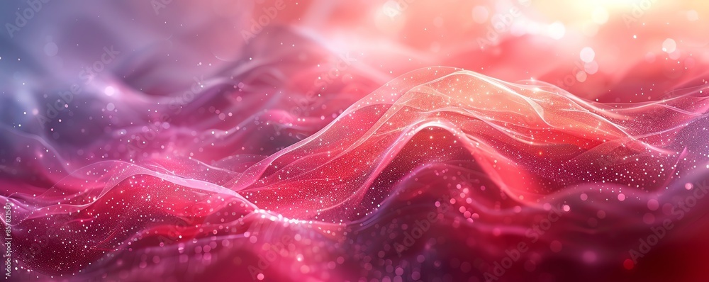 Abstract digital art depicting a vibrant, flowing wave pattern in ...