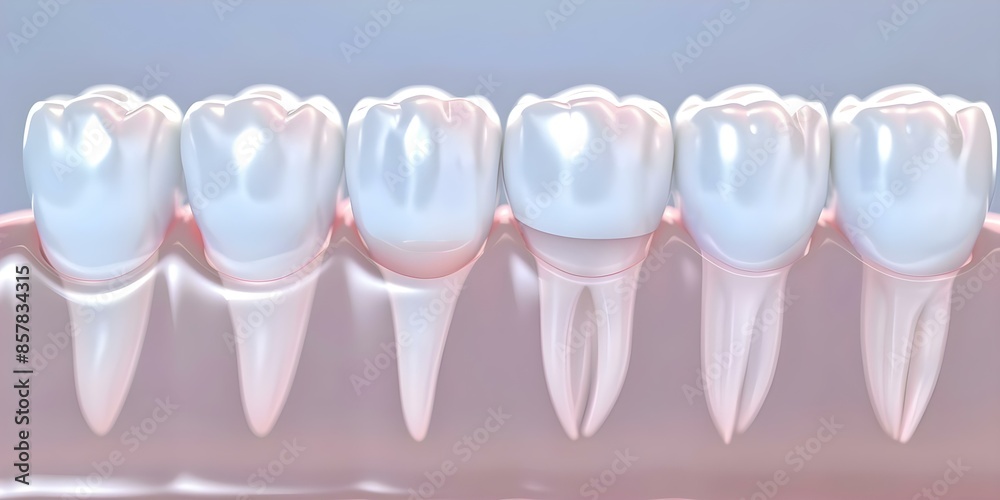 Infographic showing tooth implant stages with caption at bottom for ...