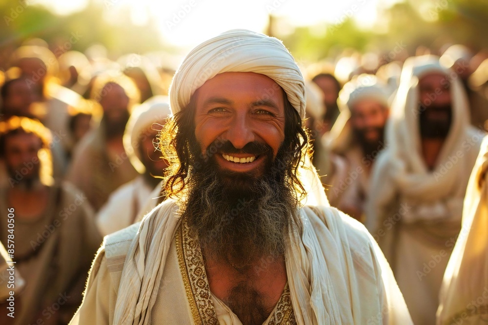 The Return from Exile: A group of Jewish exiles joyfully make their way ...