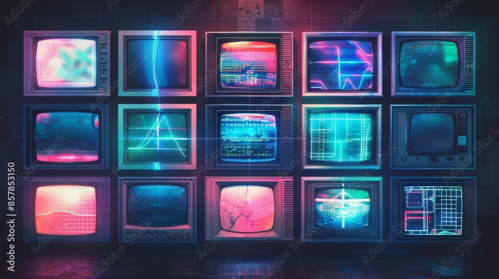 Social media banners in an old school retro design. Retro 80s 90s ...