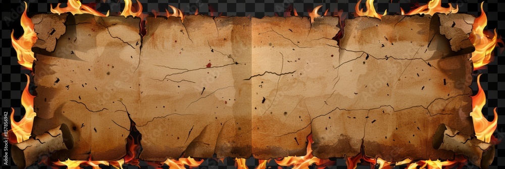 ภาพประกอบสต็อก An illustration of burned paper edges with fire and ...