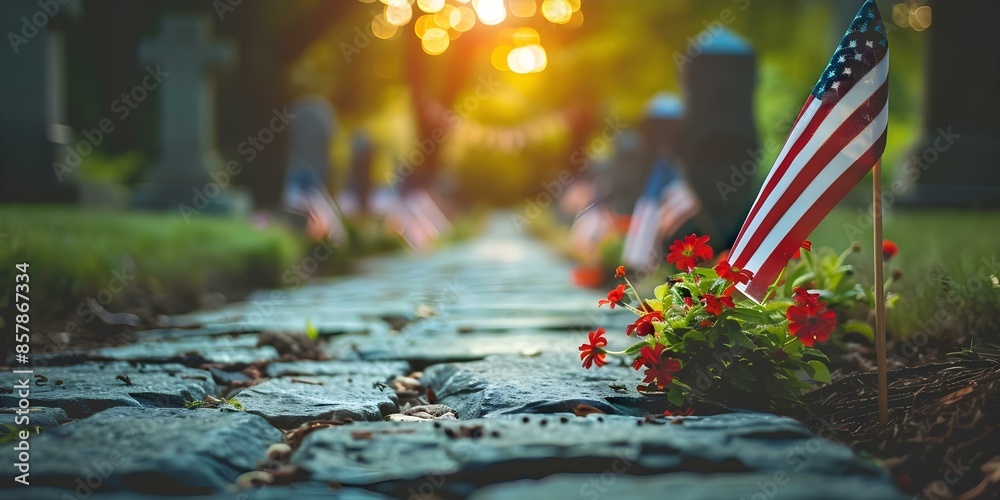 Memorial Day tribute with American flag background to honor fallen ...