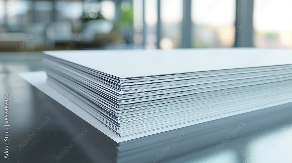 Blank white corrugated plastic correx sheets, close up rendered 3D ...