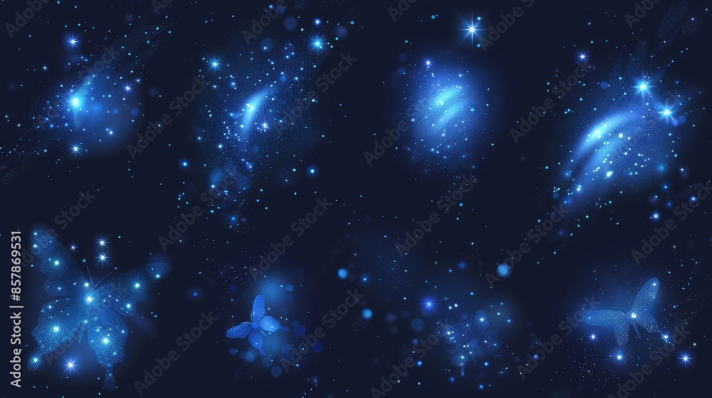 Firefly light modern effect on transparent background. Magic bug glow ...