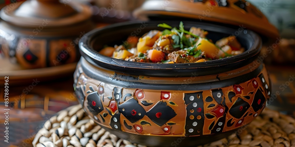 Traditional South African Potjiekos in a Decorative Cooking Pot An ...