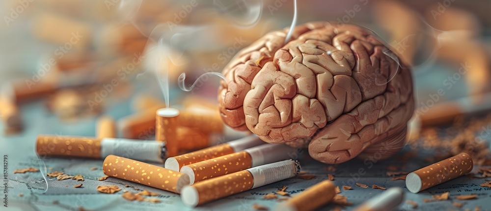 Smokings Neurologic Paths, Illustrate neural pathways in a brain ...