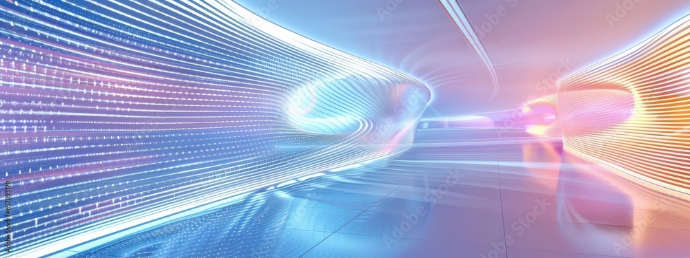 A digital wind tunnel simulation showcasing aerodynamic models with ...