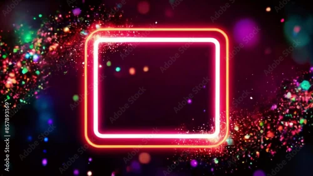 Vibrant Neon Frame Animation, Colorful neon frame animation with ...