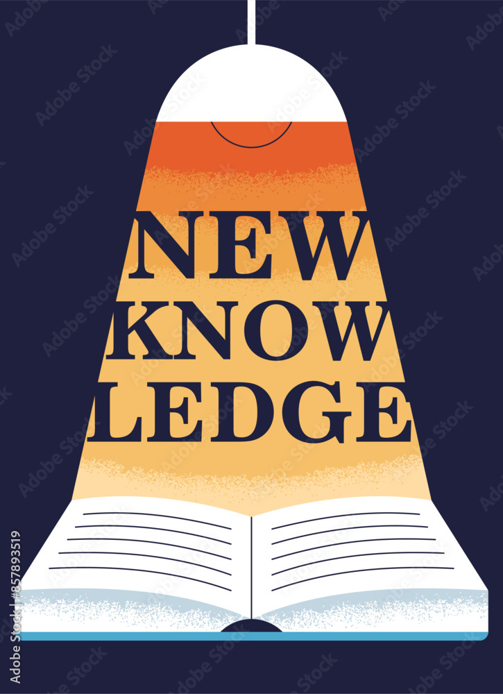 Book and knowledge, poster design. Education and study, vertical card ...