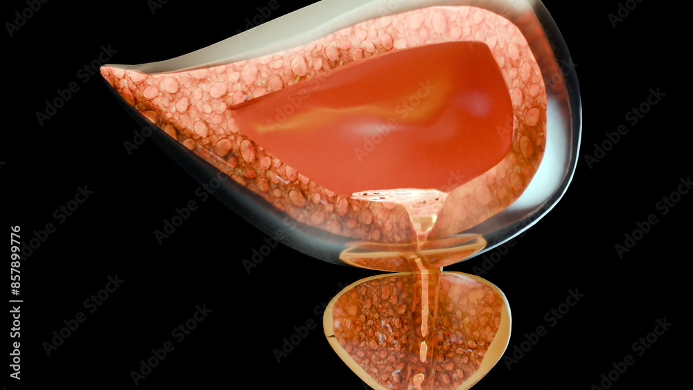 urinary or excretory system, detailed male bladder and prostate gland anatomy, Urology medical ...