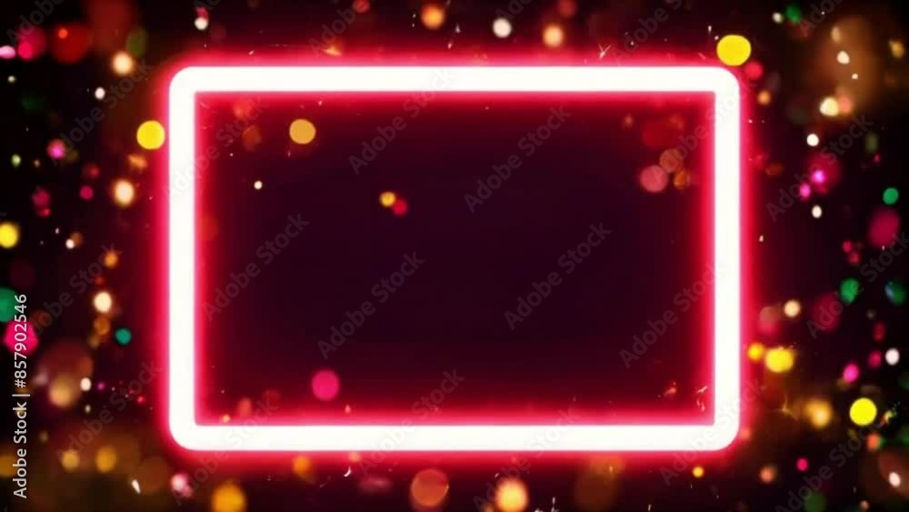 Vibrant Neon Frame Animation, Colorful neon frame animation with ...
