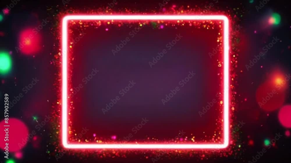 Vibrant Neon Frame Animation, Colorful neon frame animation with ...