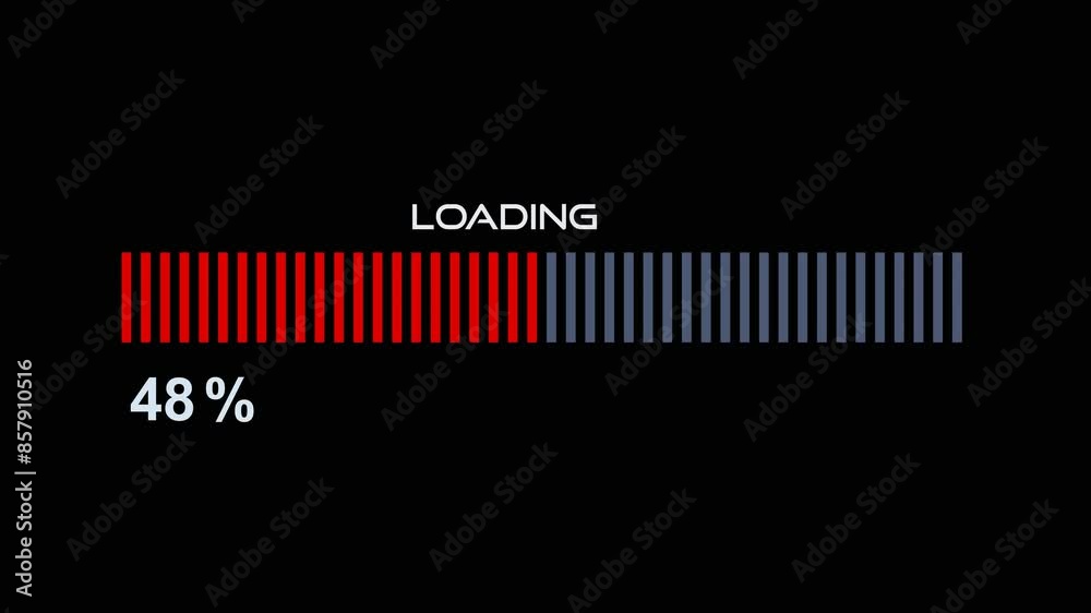 Receiving progress bar animation on black screen ,Receiving bar loading ...