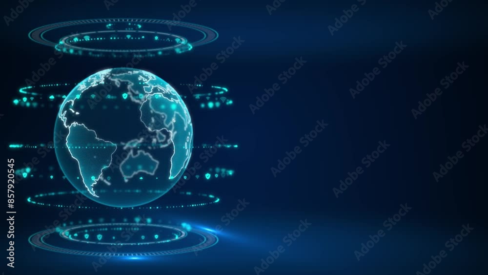 Abstract Digital Globe Technology world internet access Network ...