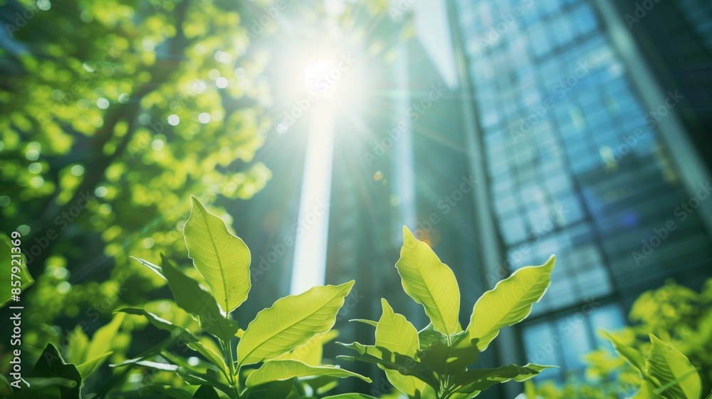 Corporate ESG reporting and nature awareness concept with green ...