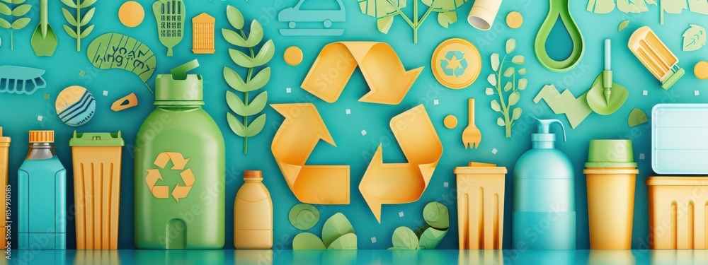 Recycling Symbols and Infographics: Various recycling symbols and ...