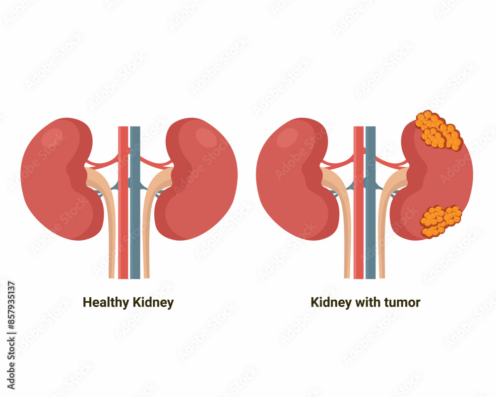 normal kidney and kidney with tumor Polycystic kidney disease Internal ...