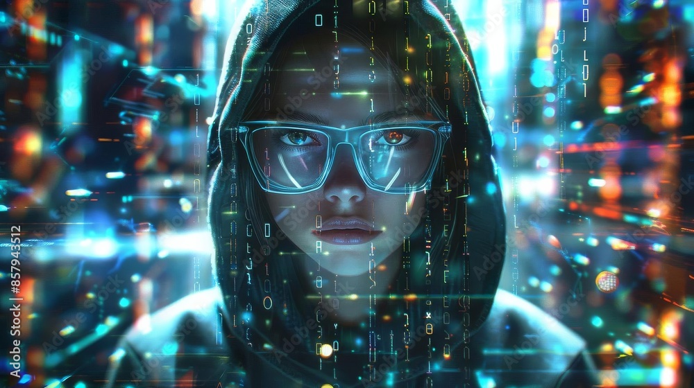 A modern hacker version of Vermeers Girl with a Pearl Earring ...