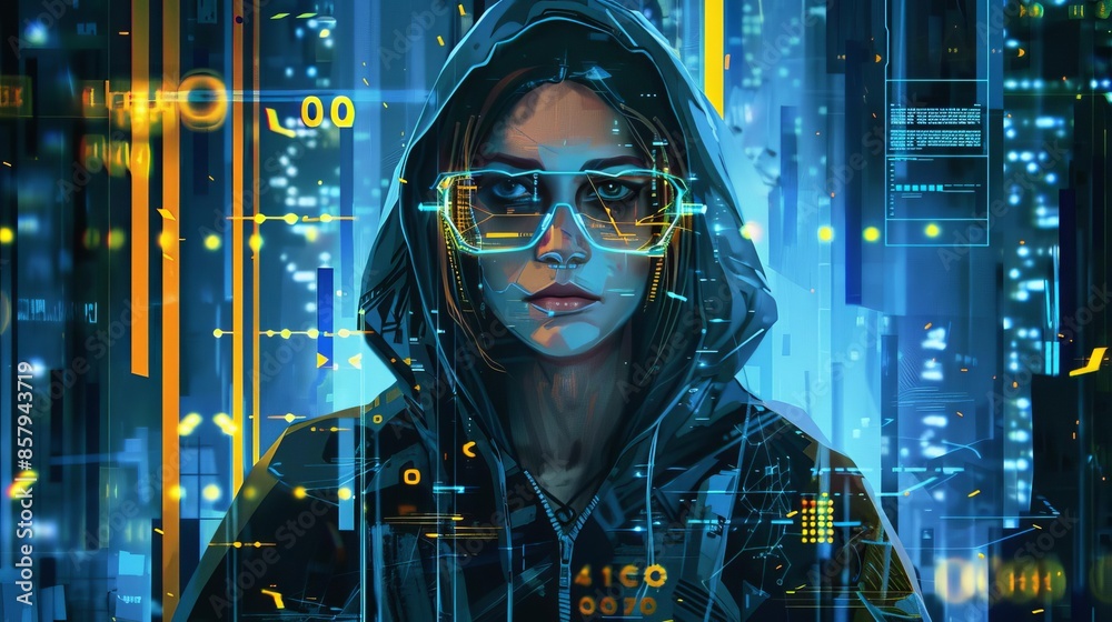 A modern hacker version of Vermeers Girl with a Pearl Earring ...