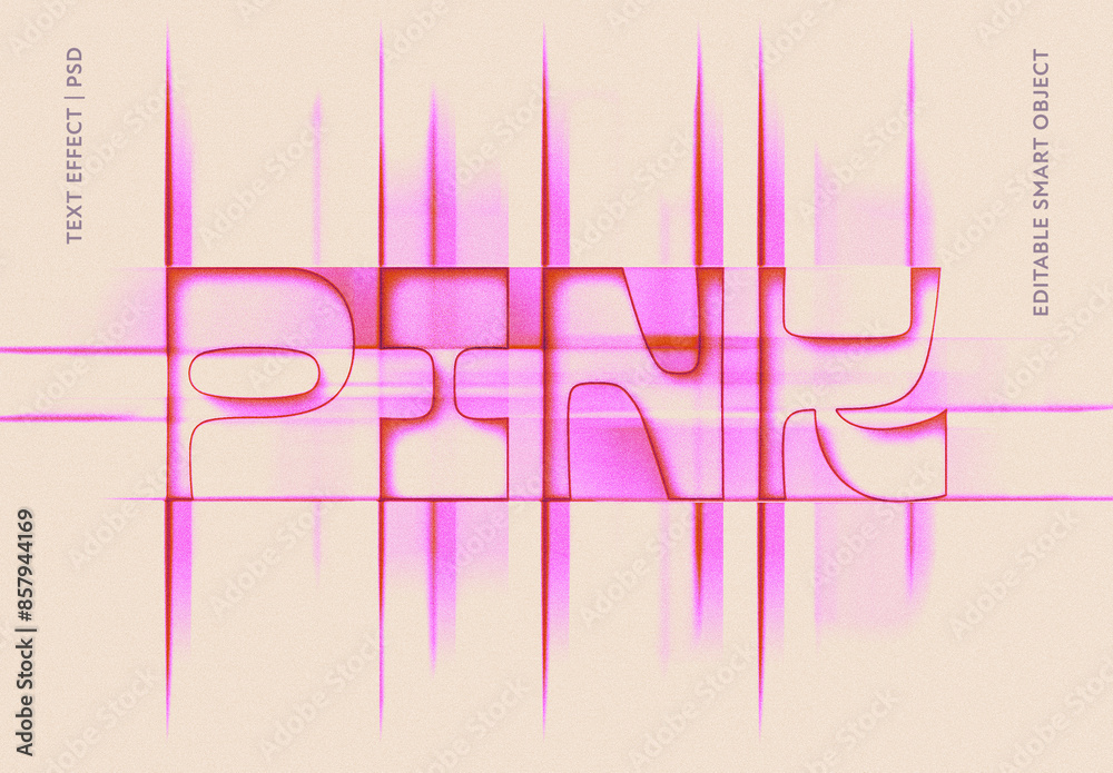 Pink Dissolving Streaks Text Effect Stock Template | Adobe Stock