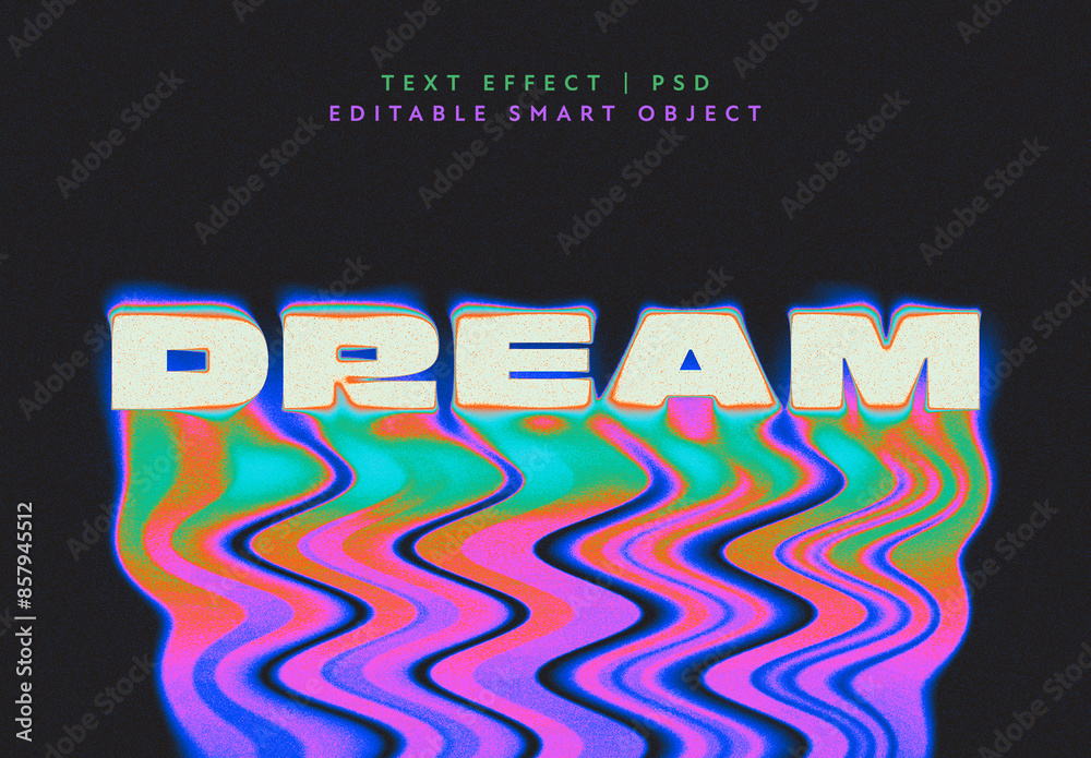 Melting Wavy Text Effect Stock Template | Adobe Stock