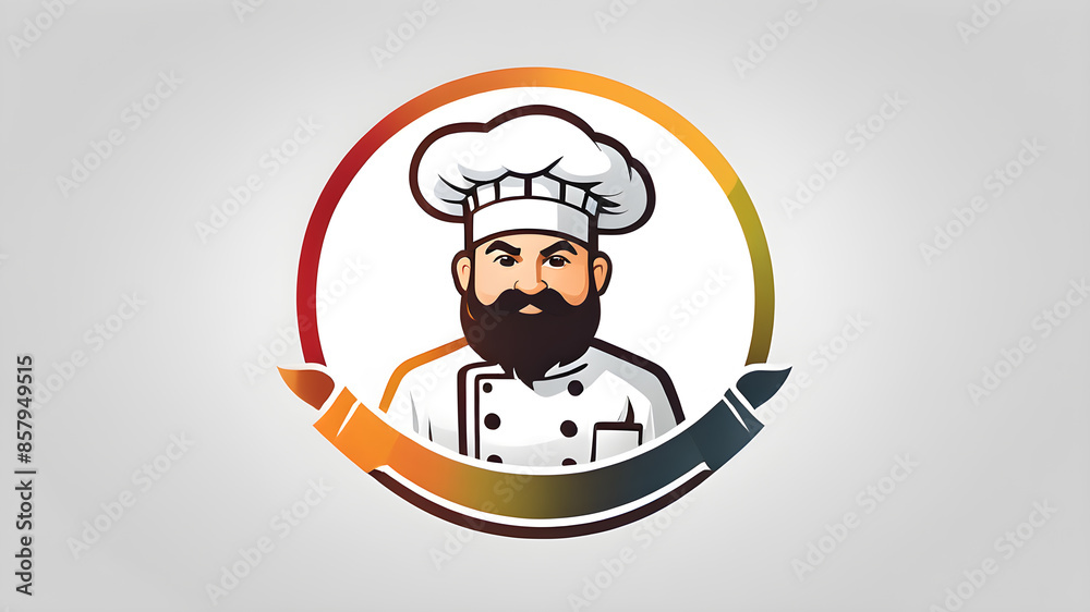 Chef food restaurant logo icon on white background, Generative AI Stock ...