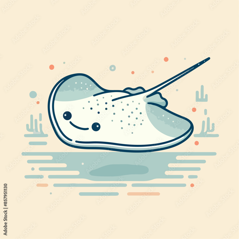 cartoon illustration of stingray fish. vector illustration Stock Vector ...