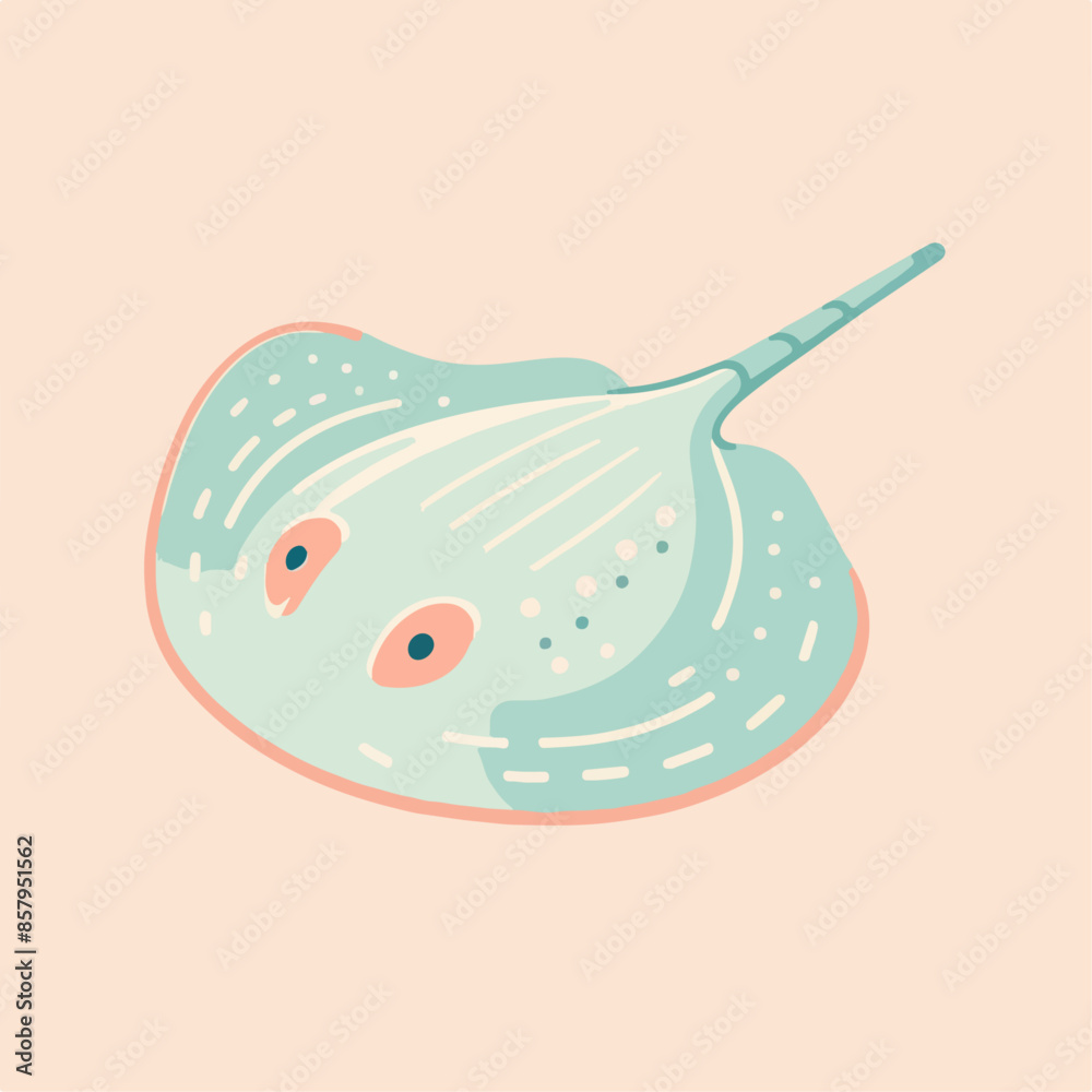cartoon illustration of stingray fish. vector illustration Stock Vector ...
