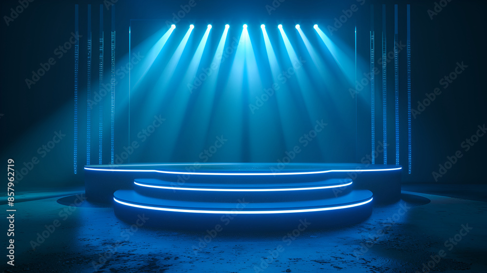 Empty stage with monochromatic colors and led panels modern stage ...