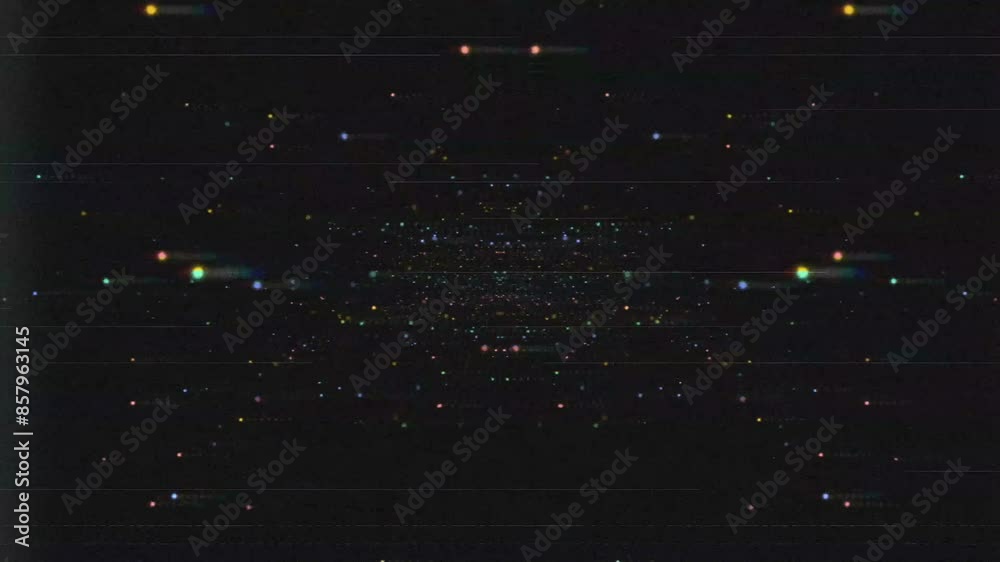 Multicolored flying particles with chromatic aberration effect and ...