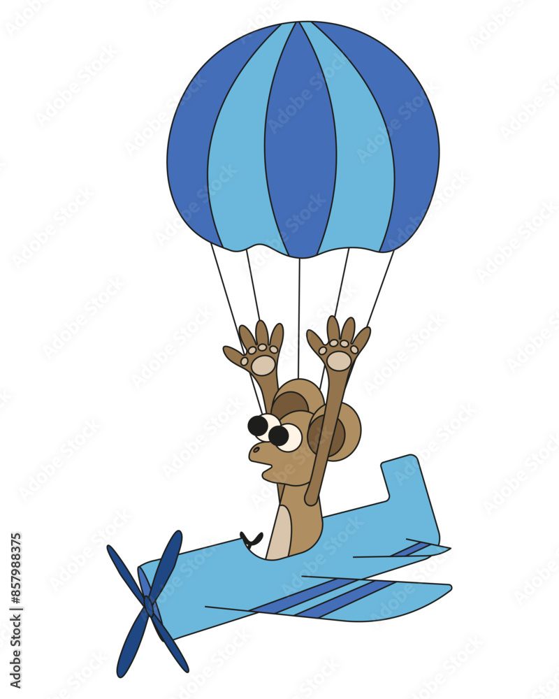 Funny design for children's t-shirt print with african animal. Monkey ...