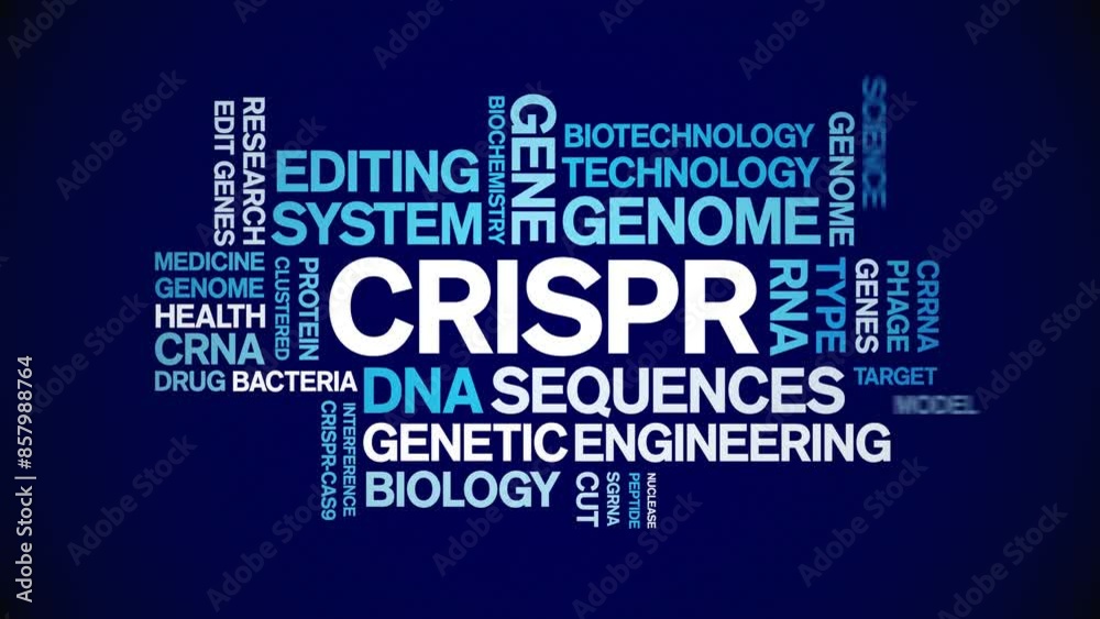 CRISPR animated word cloud;text design animation tag kinetic typography seamless loop. Stock ...