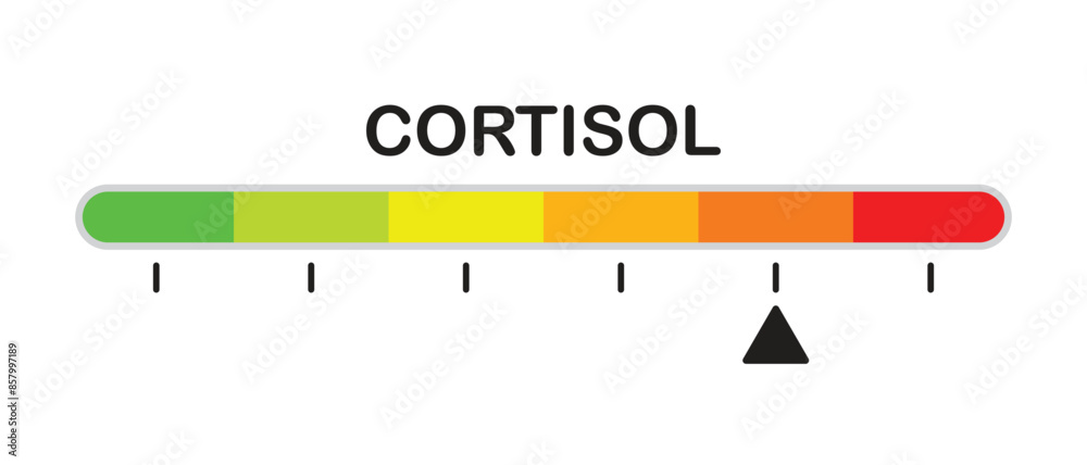Color scale, cortisol level indicator, stress and anxiety measurement ...