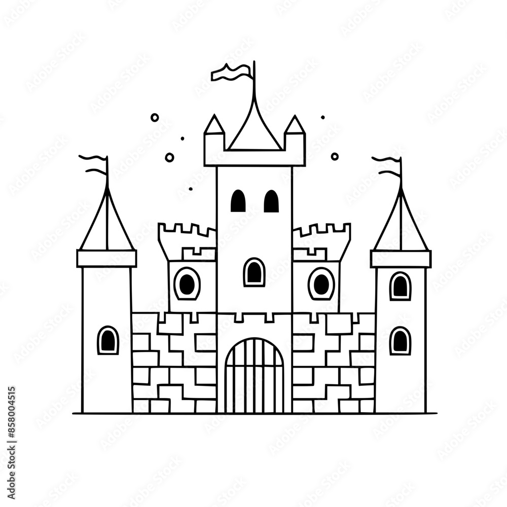Princess palace, castle icon, castle, Castle png, Line Art Castle ...