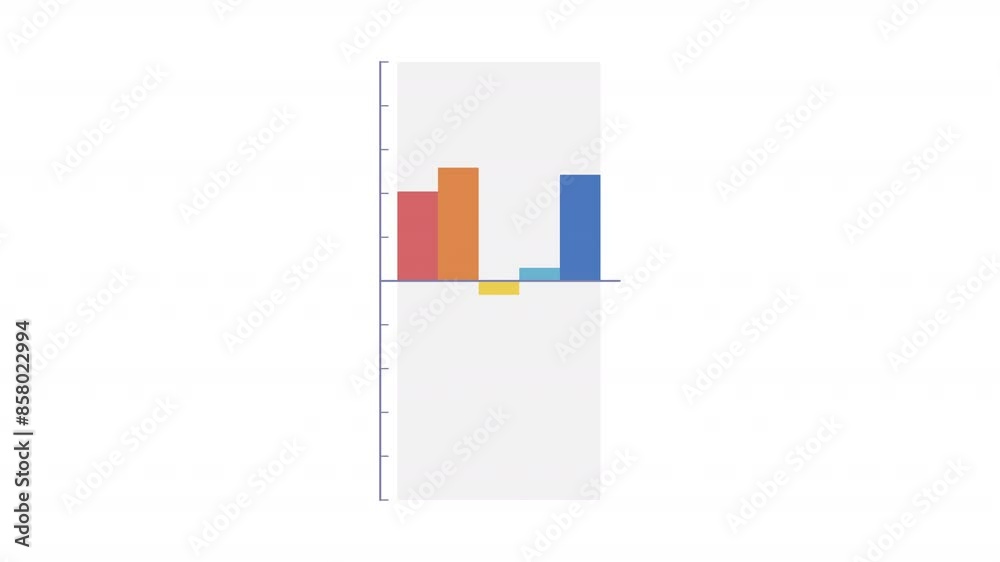 Animated positive and negative chart. Bars diagram animation. Data ...