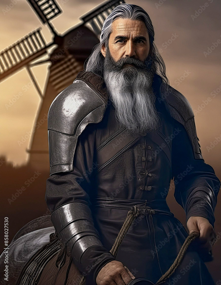 rostro del personaje literario de Don Quijote de la Mancha escrito por ...