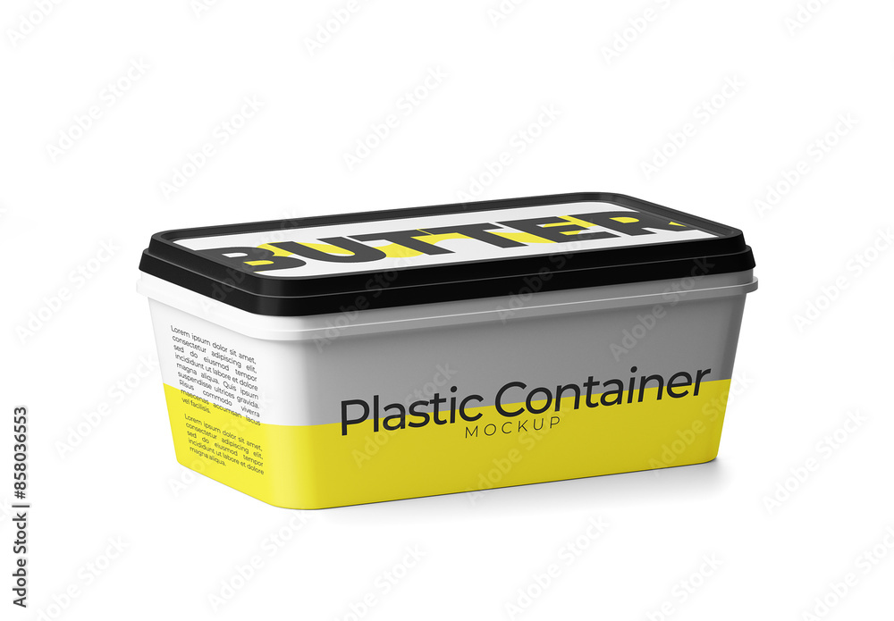 Butter Plastic Container Mockup Stock Template | Adobe Stock