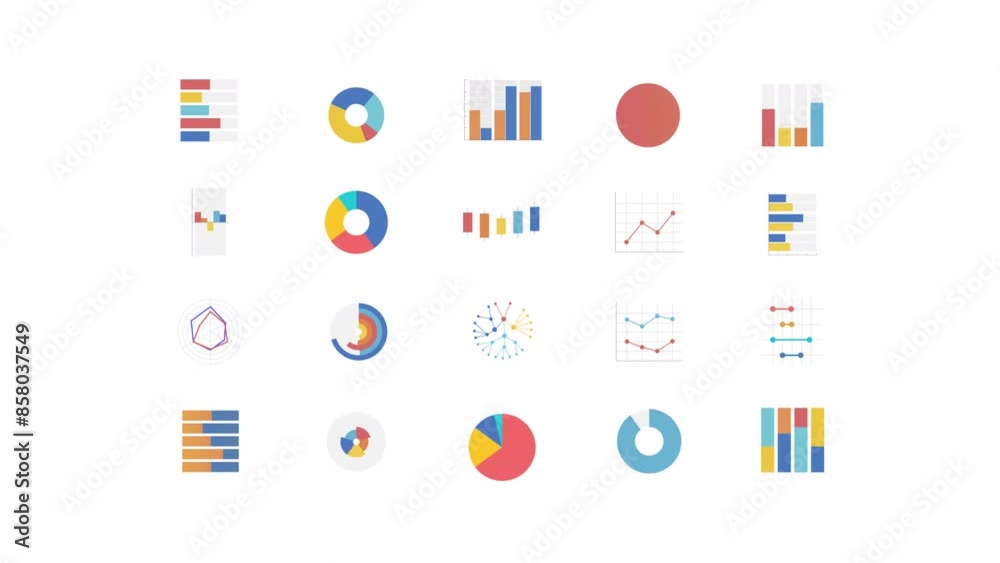 Animated statistical graphs. Data organization plots animation library ...