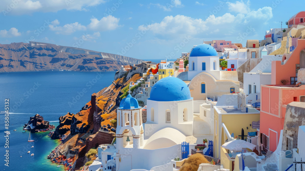 Vibrant scenes of Greece's tourist spots including Acropolis and ...