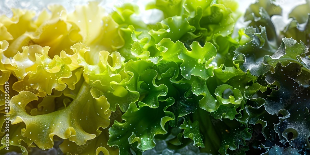 Analysis of Fucus algae colors against white background. Concept ...