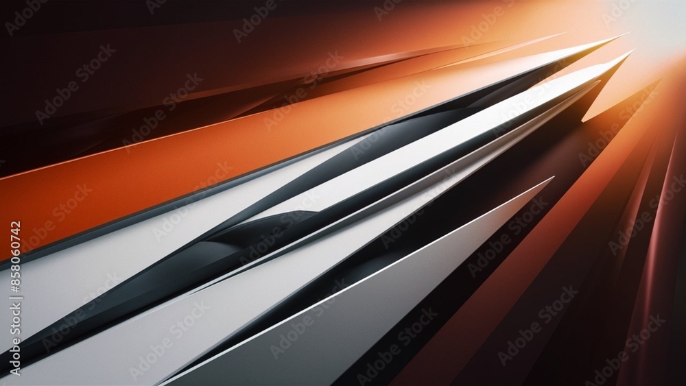 abstract design with sleek, metallic lines converging toward a ...